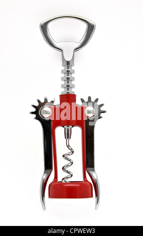 Cork Screw over red wine Stock Photo - Alamy