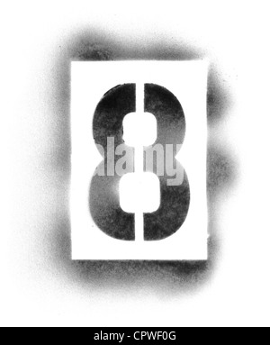 Stencil numbers in spray paint Stock Photo - Alamy