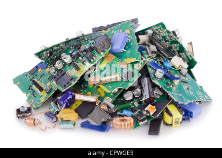 Destroyed broken electronics on dump Stock Photo - Alamy