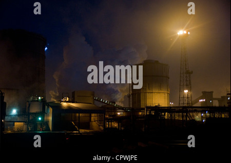 Night at the former British Steel works at Redcar, now operated by ...