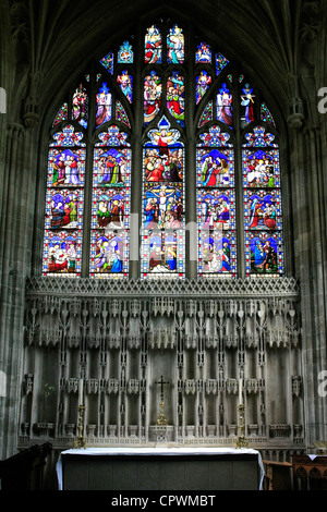 England, Dorset, Christchurch, Christchurch Priory, Stained Glass ...