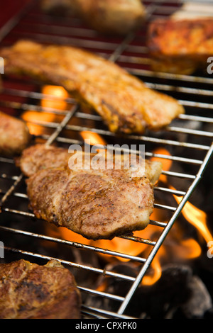 Barbecue in the garden, really tasty dinner! Stock Photo - Alamy