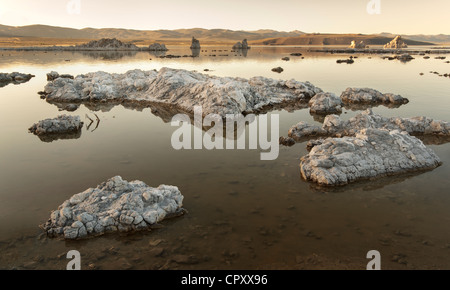 Tufa stones at sunset, Mono Lake, California, USA Stock Photo - Alamy