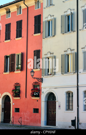 Architecture of the colorful buildings of Modena in Italy Stock Photo ...