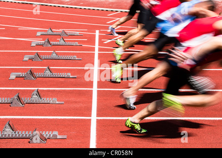 Sprintstart in track and field Stock Photo - Alamy