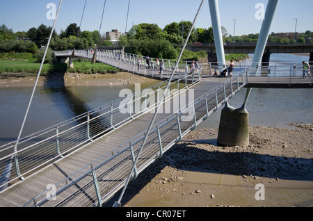 Millennium pedestrian Bridge Lancaster over the River Lune with St ...