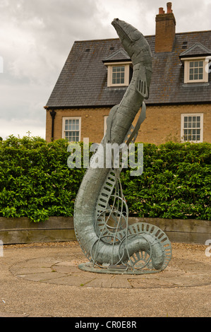 Eel sculpture in the Jubilee Gardens, Ely Cambridgeshire UK Stock Photo ...