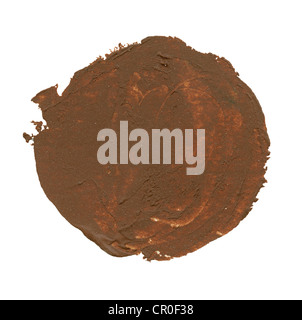 Grungy circle isolated on brown background. Textured brushed stroke ...