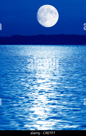 Full moon over Bavaria, Germany Stock Photo - Alamy