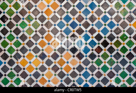Tile decoration, Alhambra palace, Spain Stock Photo - Alamy