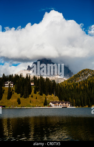 Lake Misurina in Dolomite region Stock Photo - Alamy