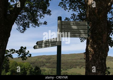 Signpost Kinloch Isle of Rum Scotland June 2012 Stock Photo - Alamy