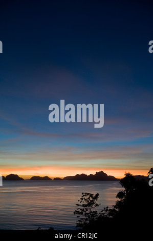 PHILIPPINES, Palawan, El Nido, night view of the Lagen Island Resort ...