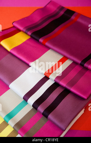 France, Pyrenees Atlantiques, Biarritz, typical Basque household linen ...