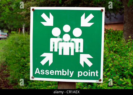 Assembly Point Sign Stock Photo - Alamy