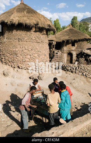 Tukul, traditional hut, house at Lalibela, UNESCO World Heritage Stock ...