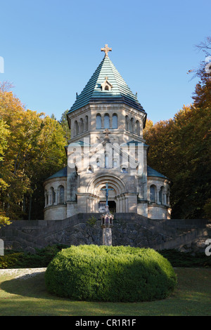 Votive chapel Memorial Chapel of St Ludwig on the lakeshore with wooden ...