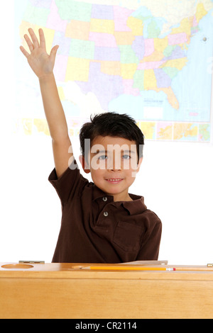 Elementary aged boy set on a white background Stock Photo - Alamy