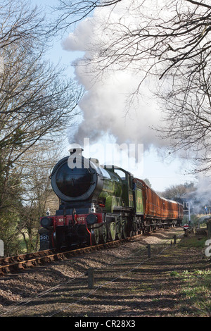 LNER B12 4-6-0 8572 Steam Train passing through Weybourne Station on ...