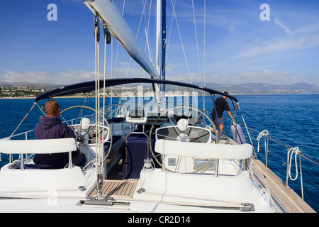 Preparing for anchoring just before entering the harbor Stock Photo - Alamy
