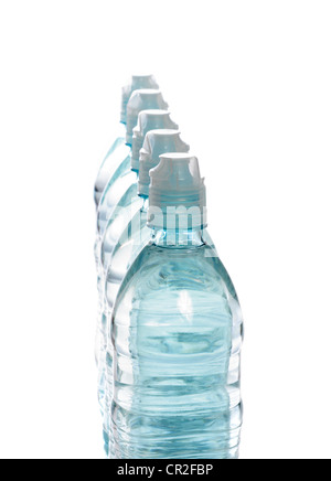Bottled water isolated over a white background Stock Photo - Alamy