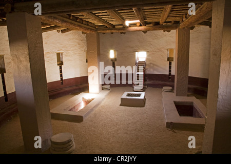 Reconstructed great kiva at Aztec Ruins National Monument, Aztec, New ...