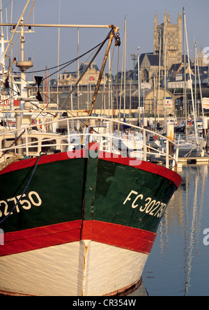 Fecamp harbour,St Etienne church,Seine-Maritime,Normandy,France Stock ...