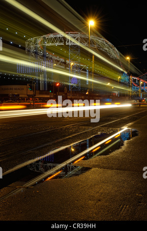Blackpool illuminations on a wet night Stock Photo - Alamy