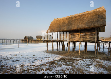 Lake Constance, Lake, Stilt houses, Unteruhldingen, Baden-Württemberg ...