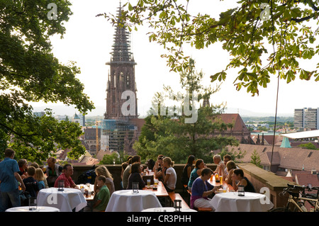 Freiburg, Germany, a beer garden on the outskirts of the worm in ...