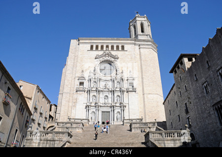 Saint Mary's Cathedral, Girona, Catalonia, Spain, Europe Stock Photo ...