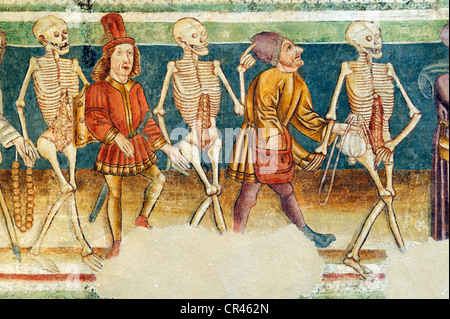 The Dance of Death fresco in the Church of the Holy Trinity Stock Photo ...