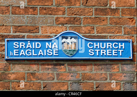 bilingual irish gaelic english road sign signpost for local spelling ...