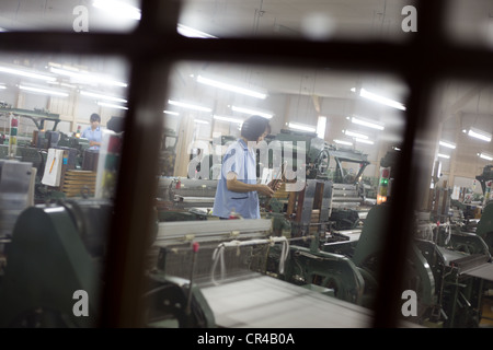 Saiei Orimono silk production factory, in Kawamata, Fukushima ...
