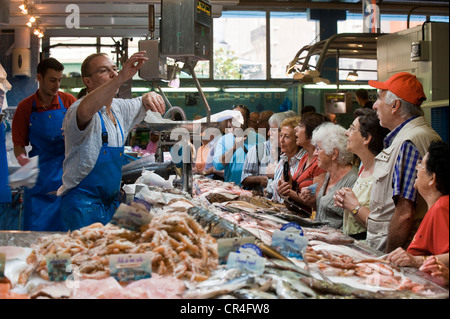 France, Herault, Sete, covered market, fish market Stock Photo - Alamy