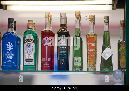 Absinthe bottles Prague, Bohemia, Czech Republic Stock Photo - Alamy
