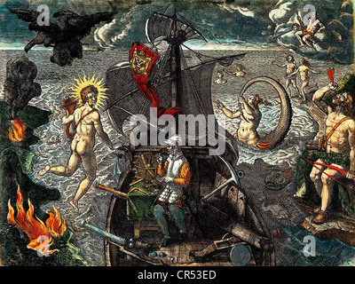 Ferdinand Magellan (1480-1521). Portuguese explorer. Death Magellan ...