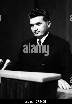 Then Romanian President and dictator Nicolae Ceausescu and his wife ...