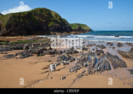 Inner Hope Cove beach, Hope Cove, Kingsbridge, Devon, England, United ...