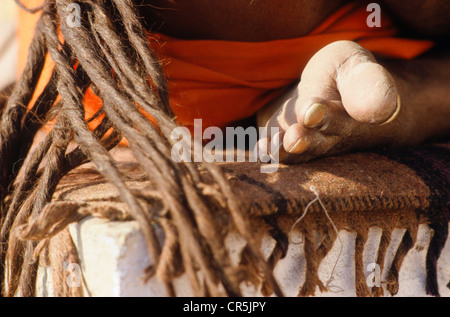 Long dreadlocks, sign of many Shiva-sadhus Stock Photo - Alamy