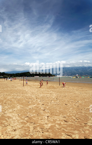Sandy beaches on the island of Rab in Croatia Podsilo beach Stock Photo ...