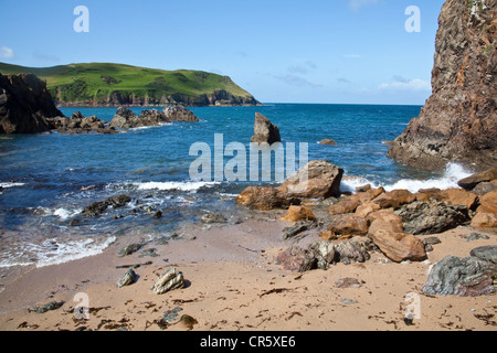 Inner Hope Cove beach, Hope Cove, Kingsbridge, Devon, England, United ...
