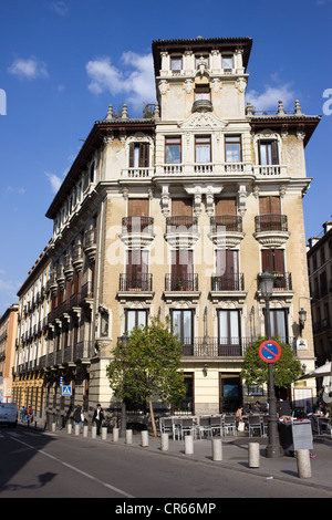 facade of historic tenement house with balconies in the city of Poznan ...