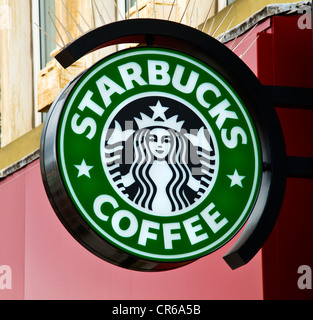 Starbucks Coffee Shop Logo Hanging Sign Stock Photo - Alamy