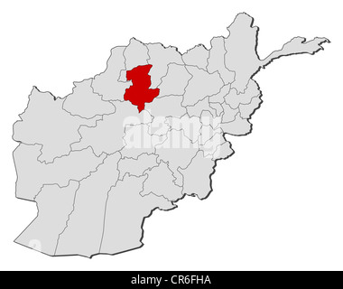Shape of Sar-e-Pol, province of Afghanistan, and its capital. Distance ...