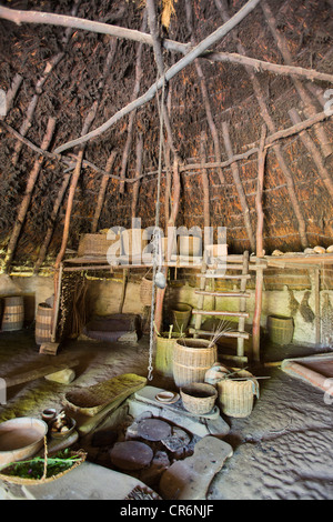 Interior of a Roundhouse at Castell Henllys Iron Age hillfort ...