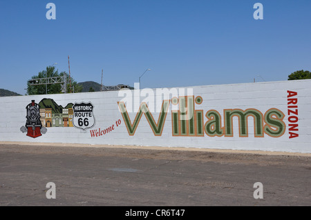 Williams, AZ Route 66 Wall Mural , City of Williams, Arizona, USA Stock ...