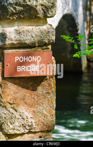 Pohono Bridge over the Merced River in autumn in Yosemite Valley ...