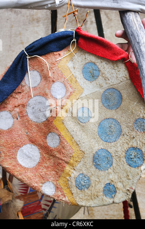 Native American Indian skin mandella shield Stock Photo - Alamy