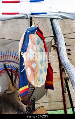 Native American Indian skin mandella shield Stock Photo - Alamy